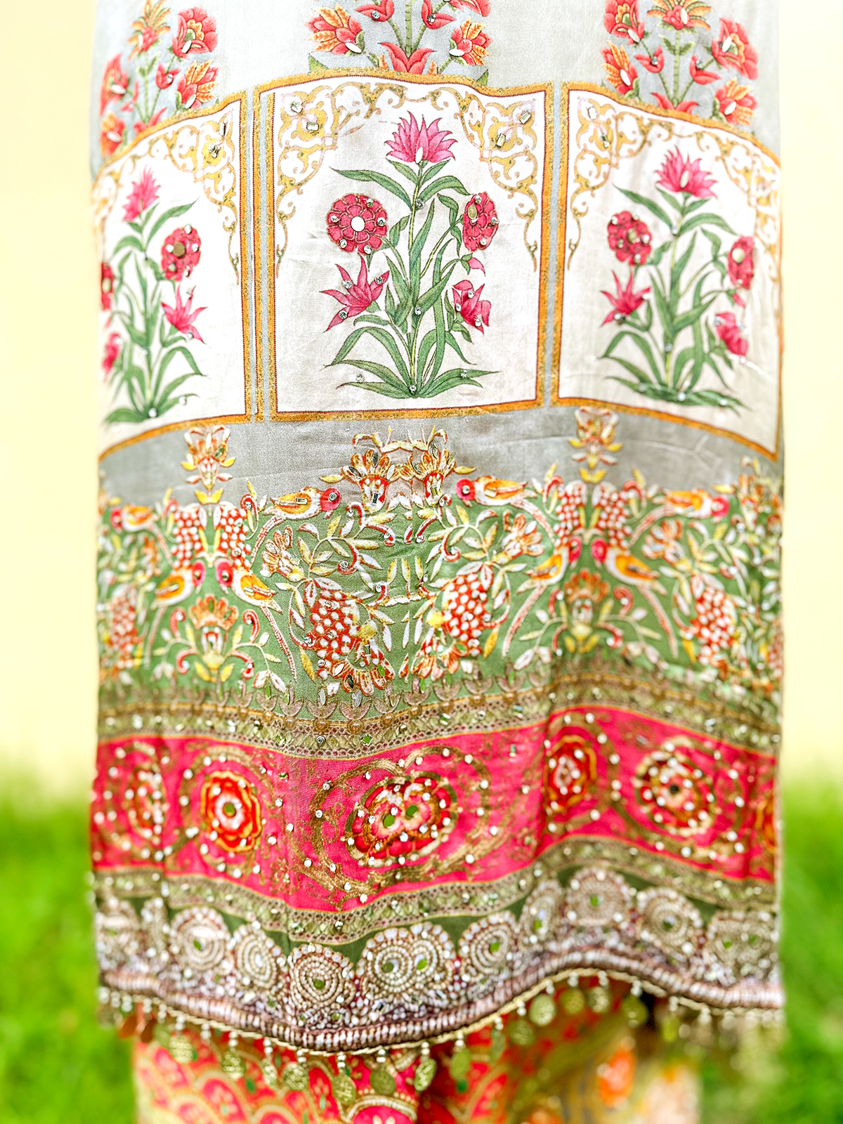 Mughal Print Crepe suit – 3 piece - Label Kazina